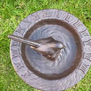Sundial / Bird Feeder / Bird Bath / Sun Dial / Cast Iron Garden Clock ...