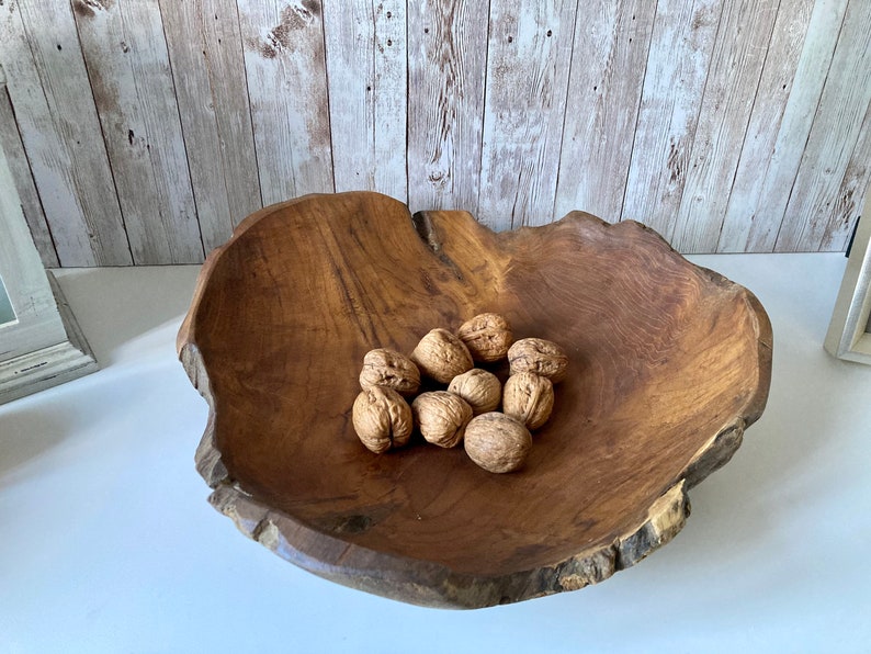 Large Teak Root Bowl / Rustic Wood Fruit Bowl / Handcarved - Etsy UK