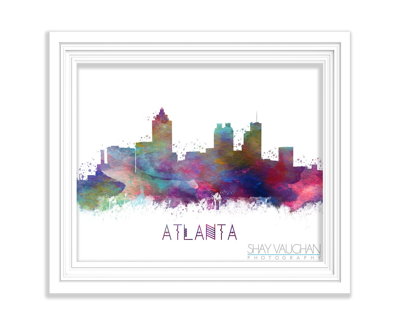 Atlanta Skyline Art Print Georgia Watercolor Painting Atlanta | Etsy