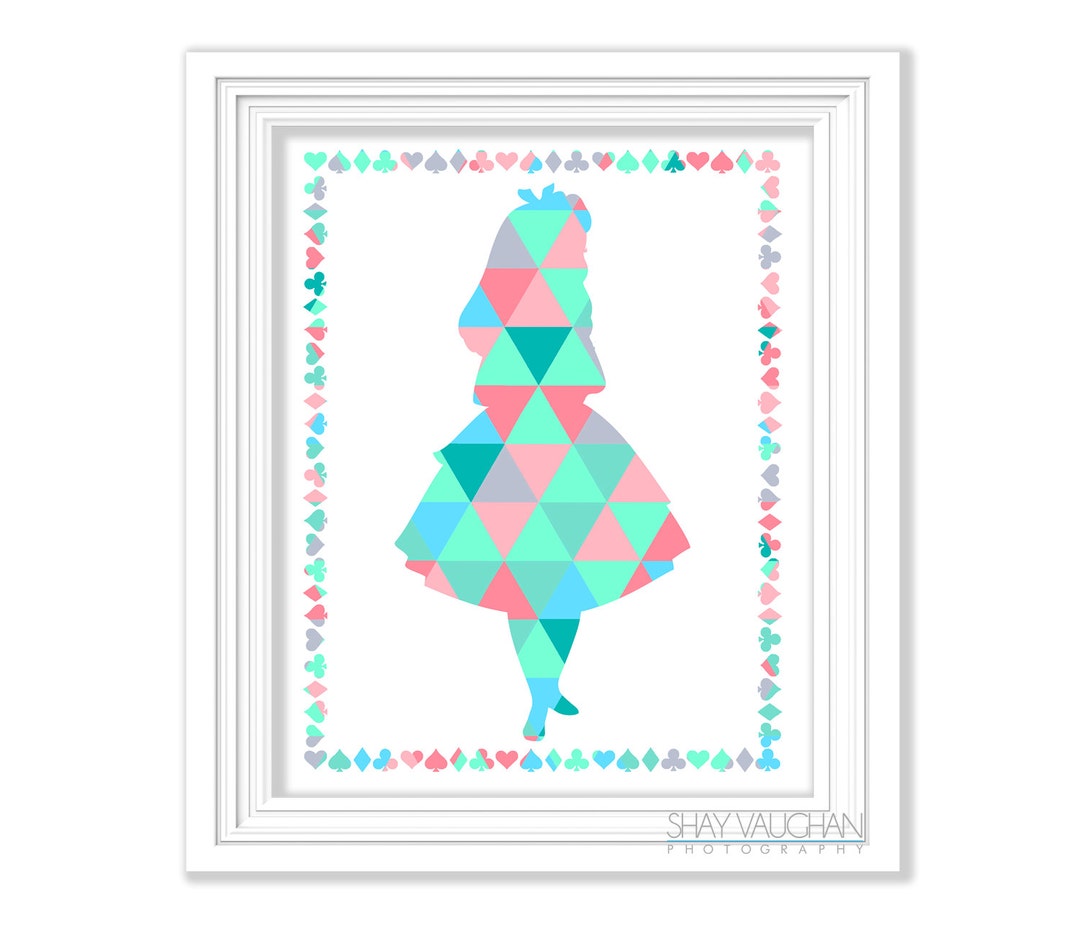 Alice in Wonderland Art Print Pastel Geometric Wall Decor Home Decor ...
