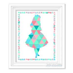 Alice in Wonderland Art Print Pastel Geometric Wall Decor Home Decor ...