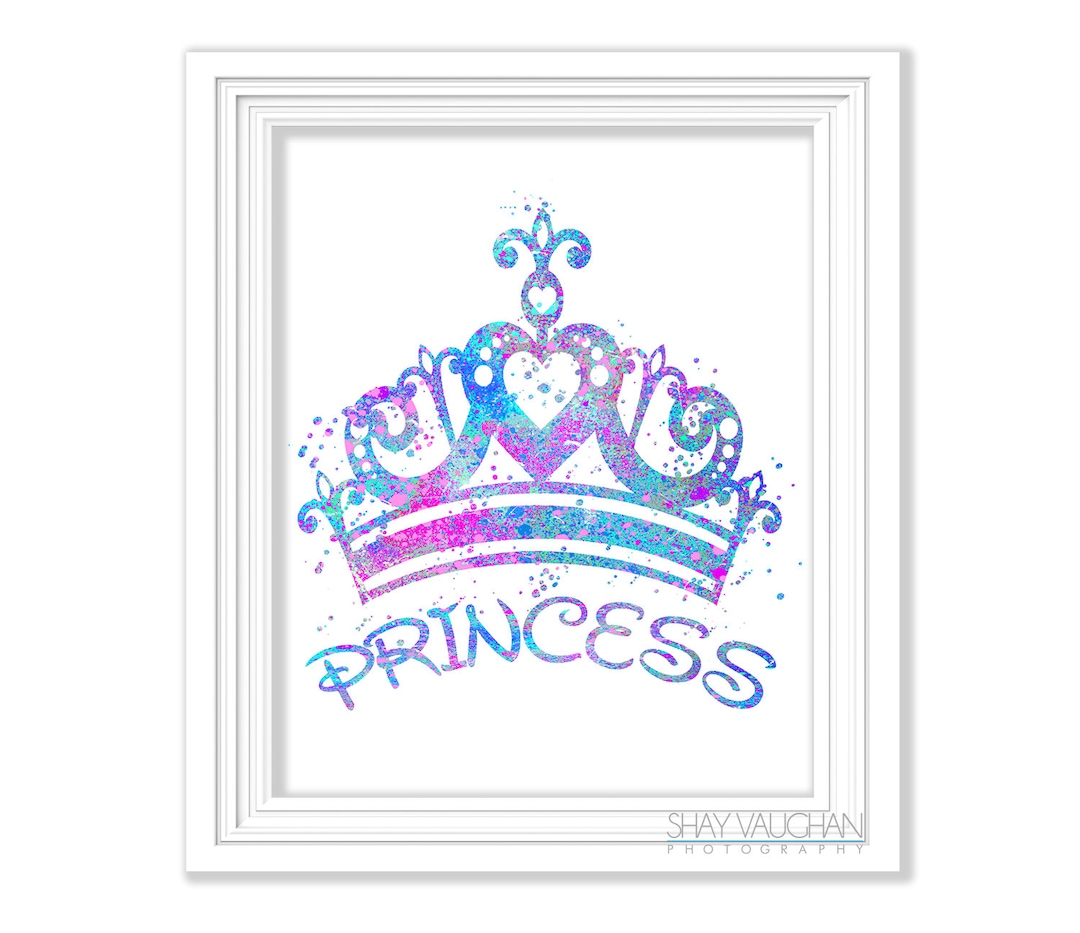 Princess Tiara Art Print Tiara Art Princess Poster Nursery Decor Wall ...