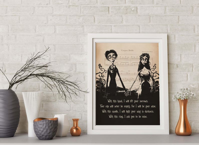 The Nightmare Before Christmas and Corpse Bride Art Print Set | Etsy