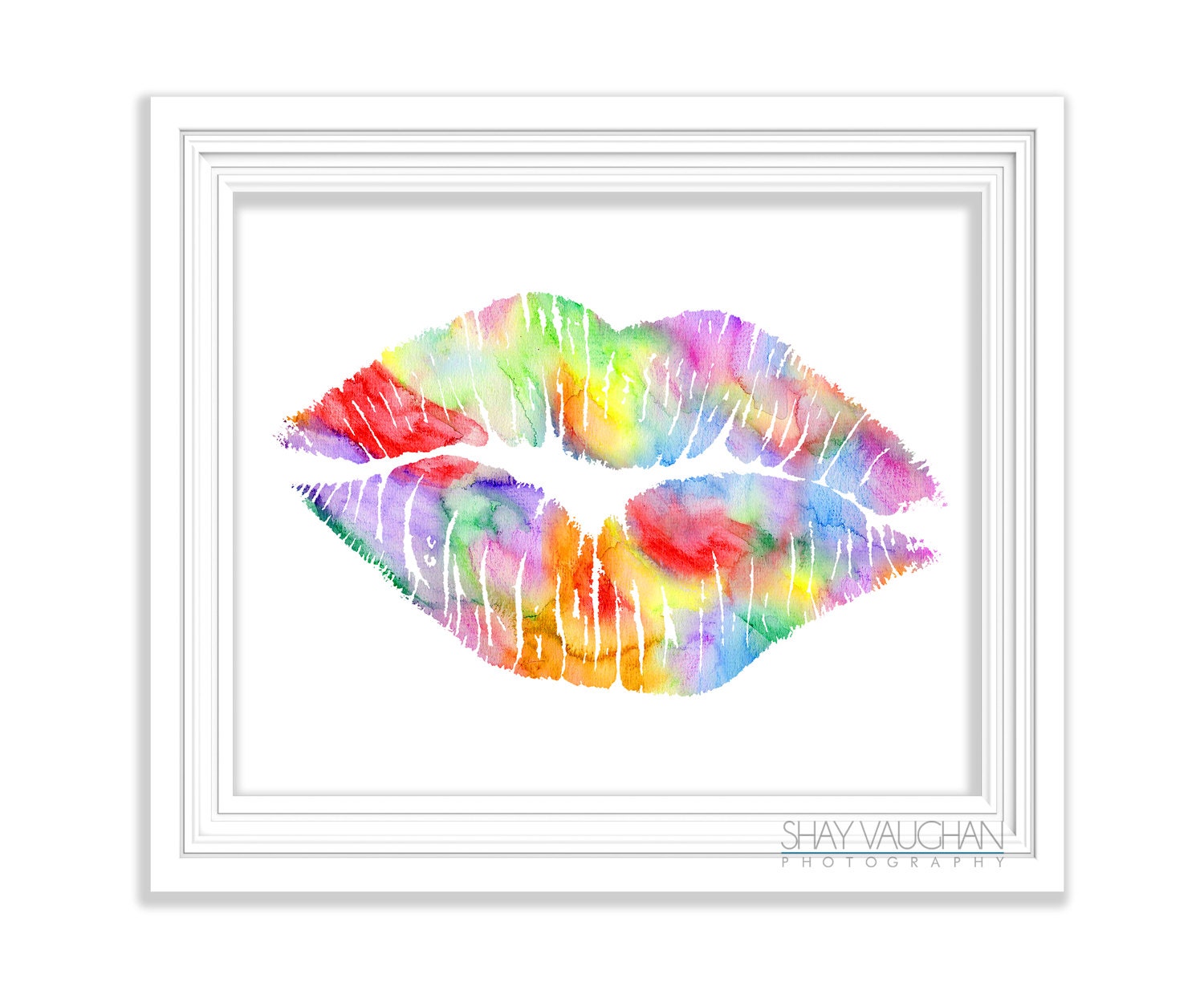 Kiss Art Print Lips Watercolor Fashion Poster Abstract Lips | Etsy