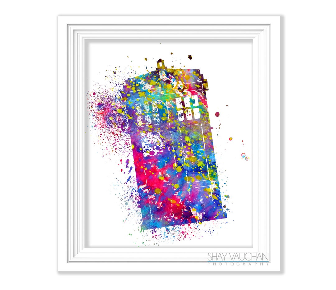 TARDIS Art Print Doctor Who Art Print Doctor Who TARDIS Watercolor ...
