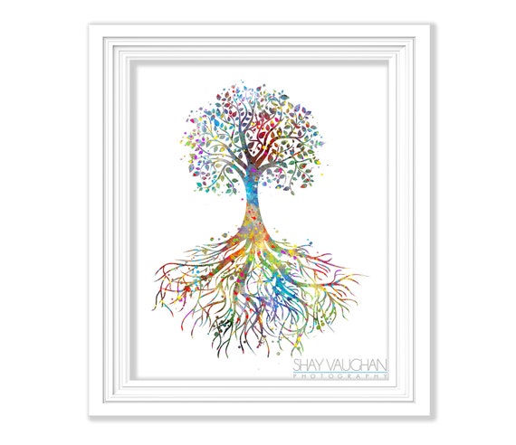 Colorful Tree With Roots