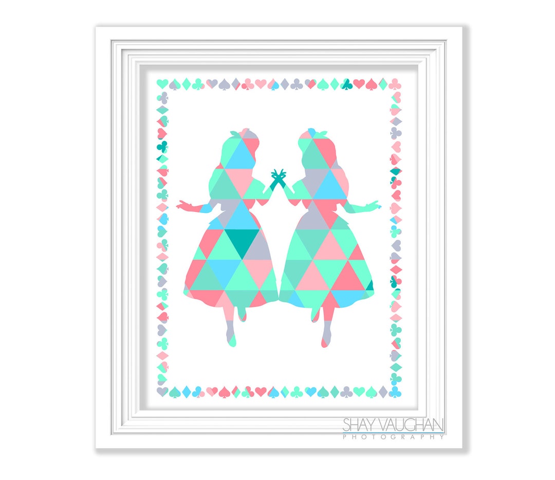 Alice in Wonderland Art Print Geometric Pastels Wall Decor Home Decor ...