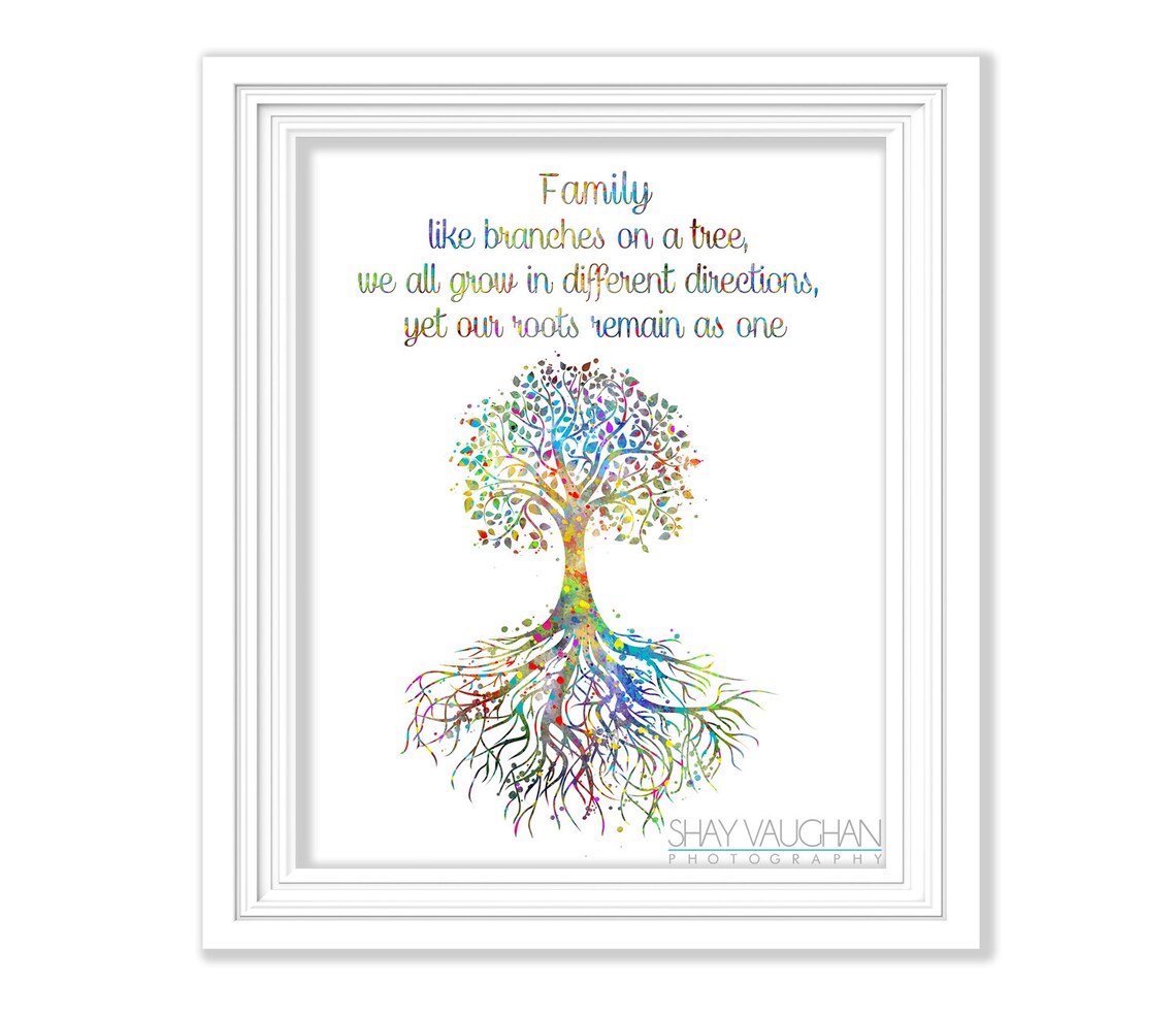 Family Tree Roots Art Print Family Reunion Art Print Like - Etsy