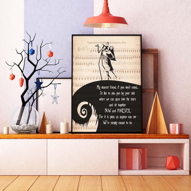 The Nightmare Before Christmas and Corpse Bride Art Print Set | Etsy