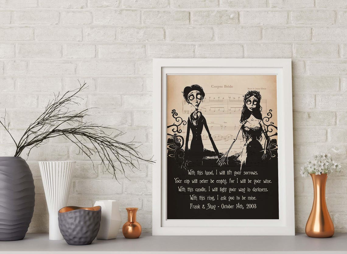 Corpse Bride Print Personalized With Names and Date Corpse | Etsy