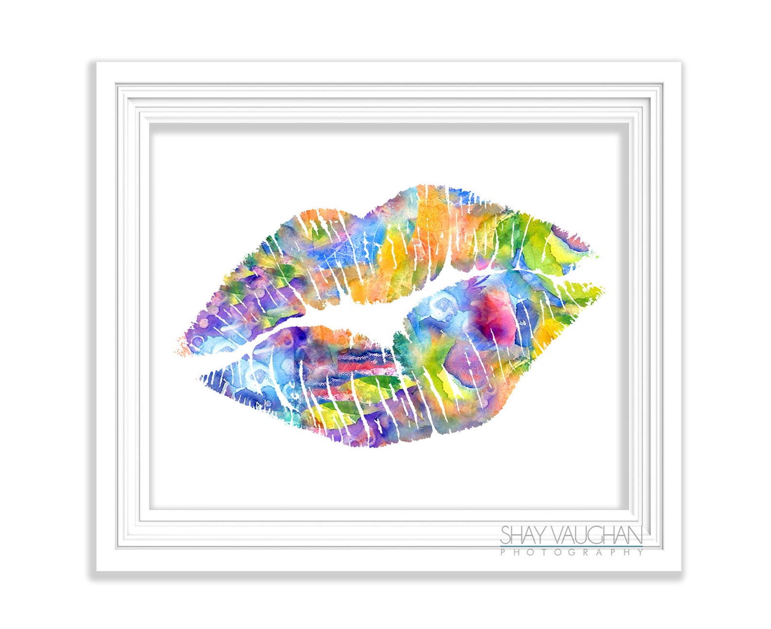 Lips Art Print Watercolor Fashion Poster Abstract Lips Art Lipstick ...
