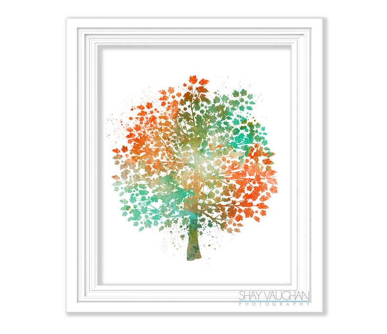 Tree Art Print Watercolor Art Poster Tree Painting Nature - Etsy