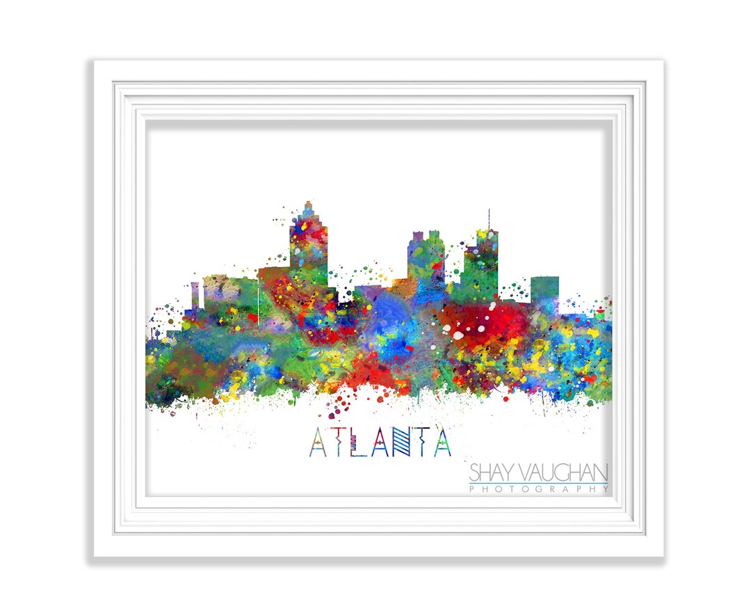 Atlanta Skyline Art Print Georgia Watercolor Print Atlanta Cityscape ...