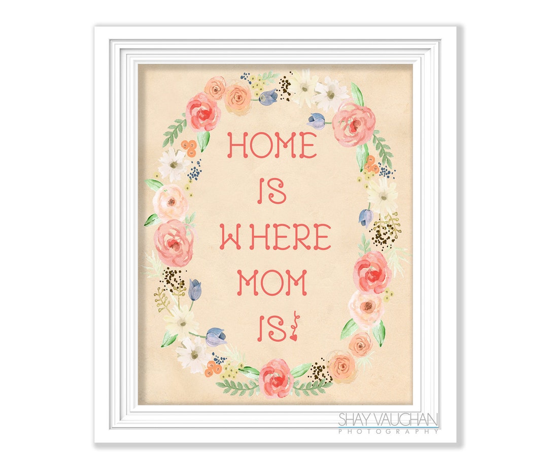 Printable Mother's Day Gift 8x10 Instant Download "home is Where Mom Is ...