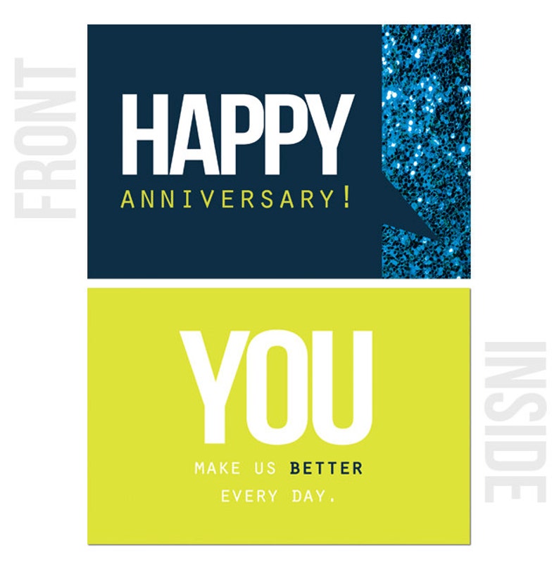 You Make Us Better Every Day - 10-pack Happy Work Anniversary Cards - Etsy