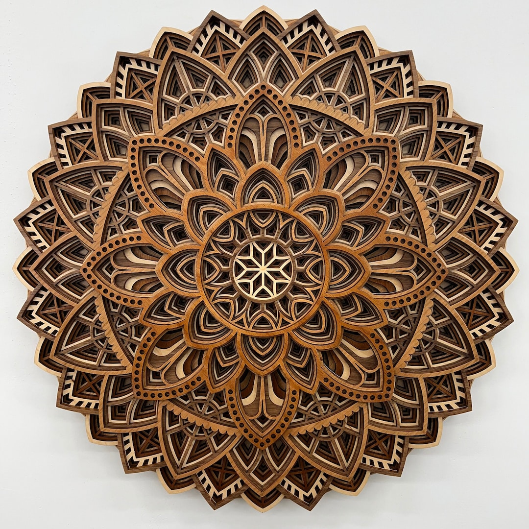 3D Laser Cut Mandala, 3D Mandala, Wall Decor Wall Art, 3D Wood Mandala ...
