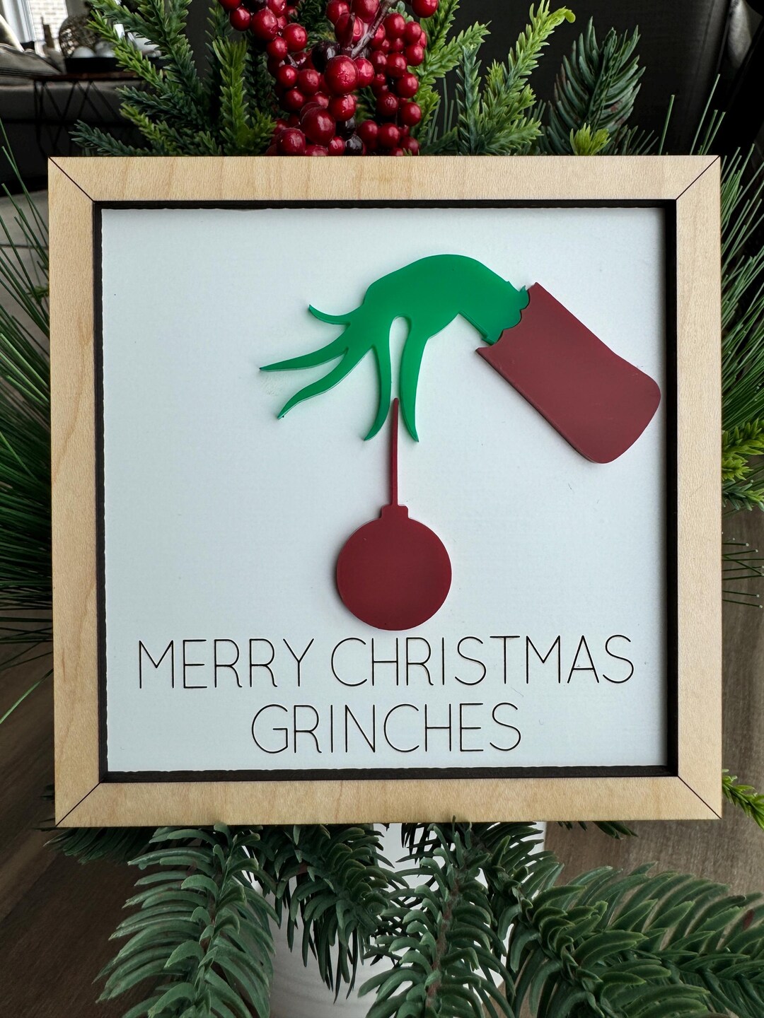 Merry Christmas Grinches / Funny Christmas Sign / the Grinch / Unique ...