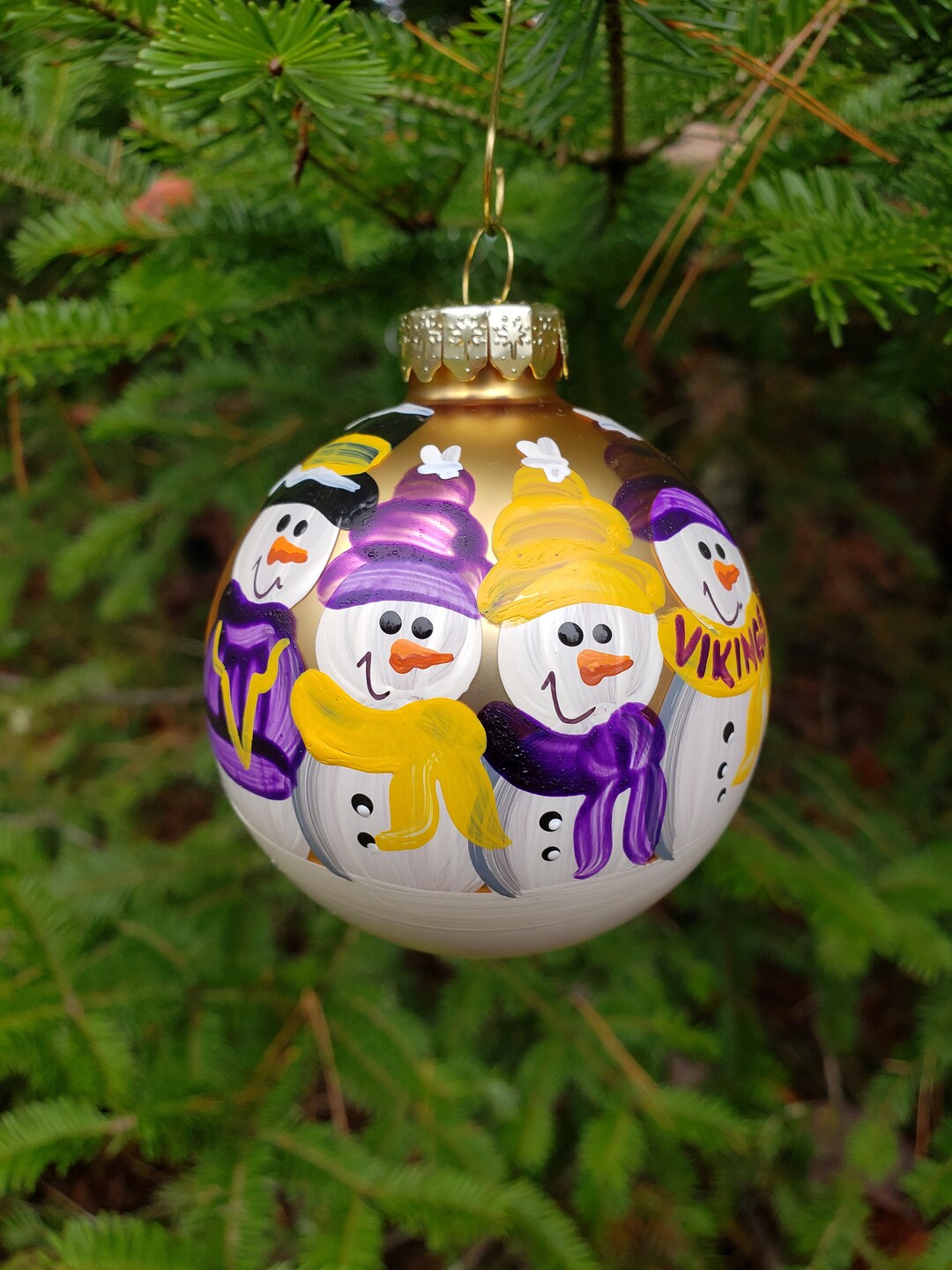 Minnesota Vikings Family of 4 Personalized Snowman Christmas Ornament ...