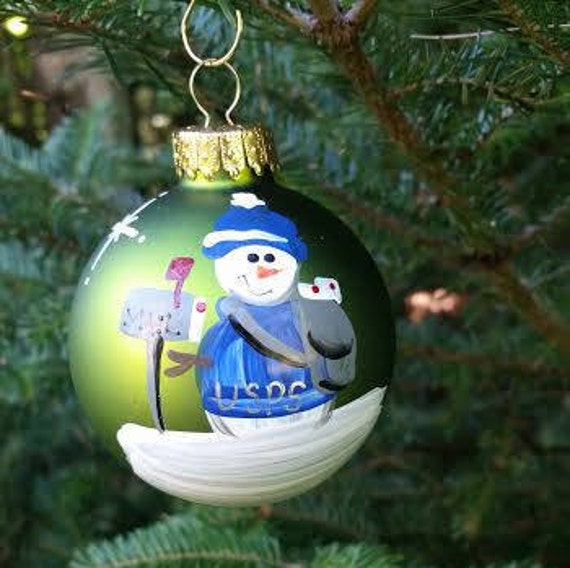 Mail Carrier Mailman Personalized Snowman Christmas Ornament | Etsy