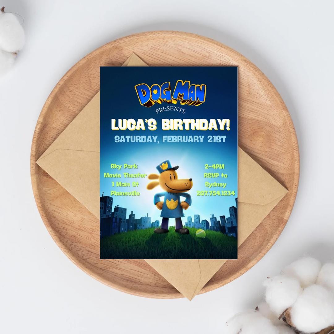 Dogman Movie Birthday Party Invitation - Etsy
