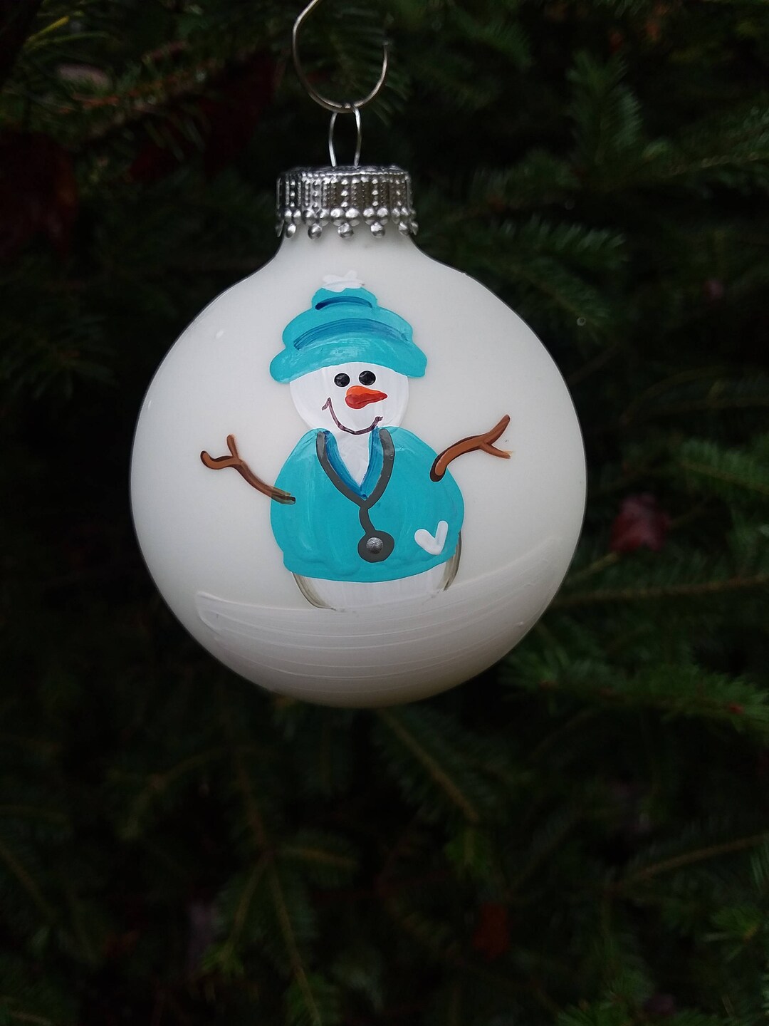 Nurse/doctor Personalized Snowman Christmas Ornament Handpainted Gift ...