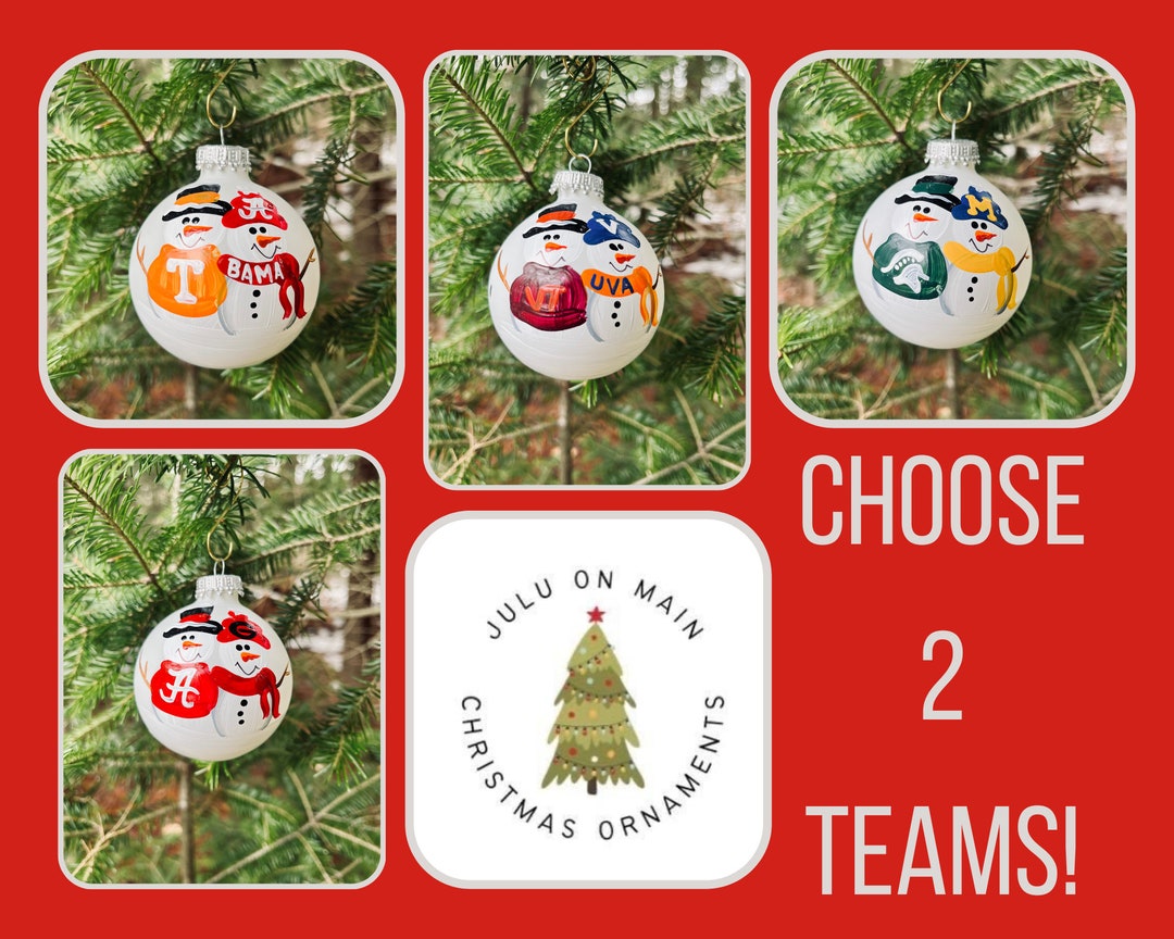 HOUSE DIVIDED Sports Team Snowman Personalized Christmas Holiday ...
