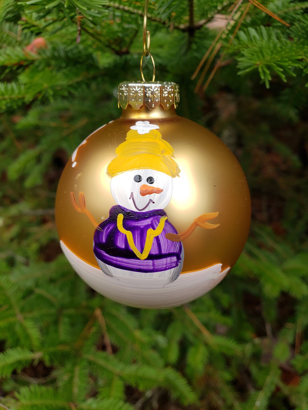 Minnesota Vikings Personalized Snowman Christmas Ornament Handpainted ...