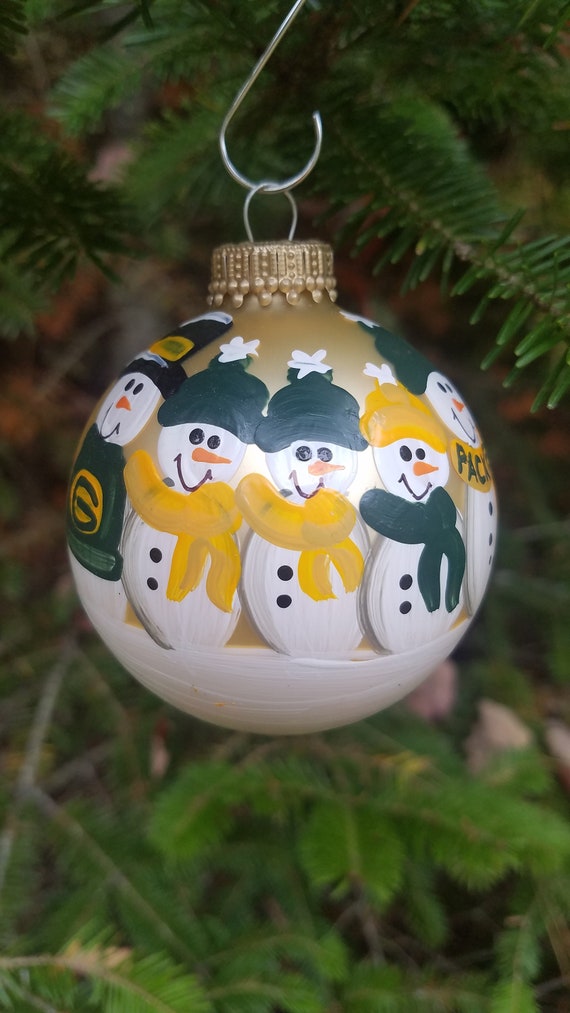Green Bay Packers Family of 5 Personalized Snowman Christmas - Etsy