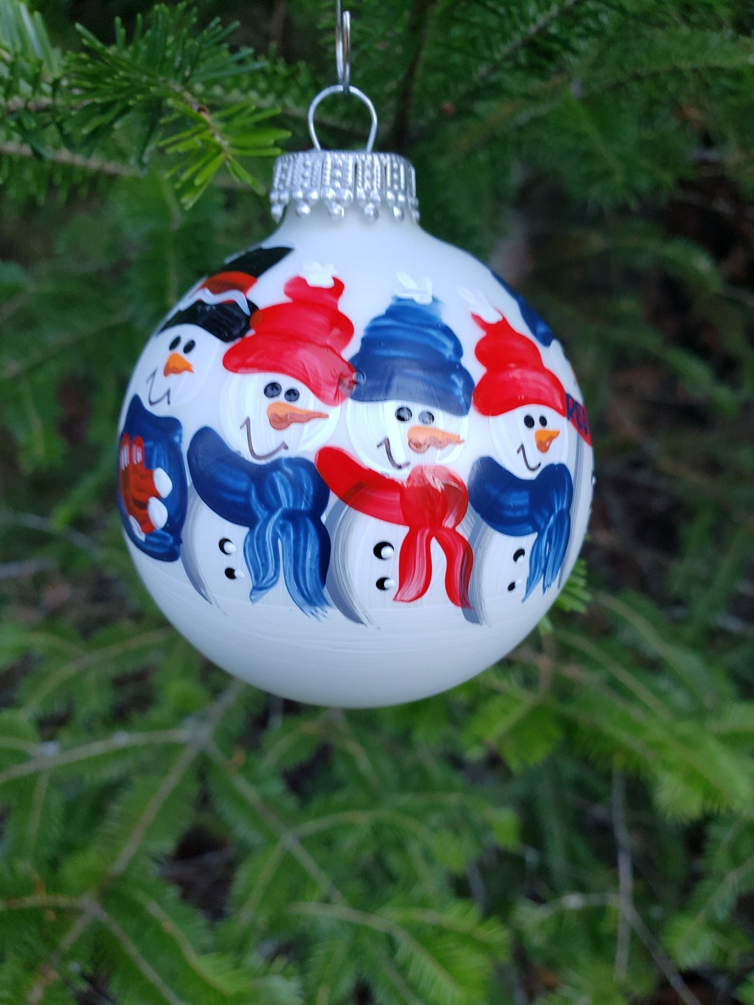 Boston Red Sox Family of 5 Personalized Snowman Christmas Ornament ...