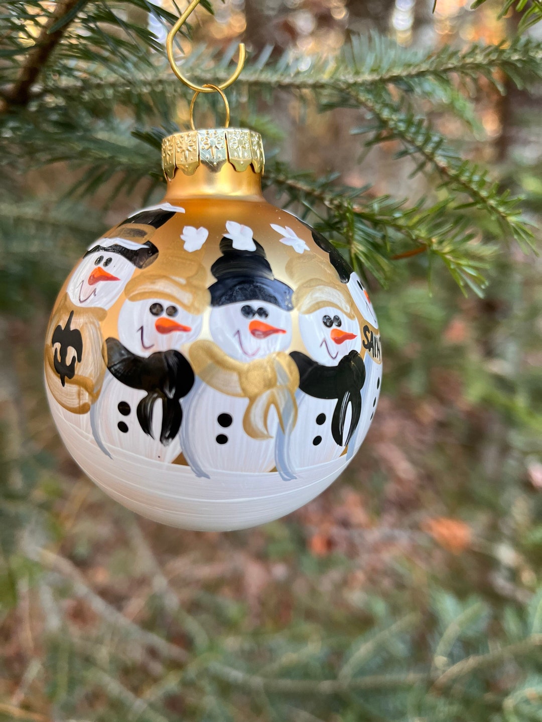 New Orleans Saints Family of 5 Personalized Snowman Christmas Ornament ...