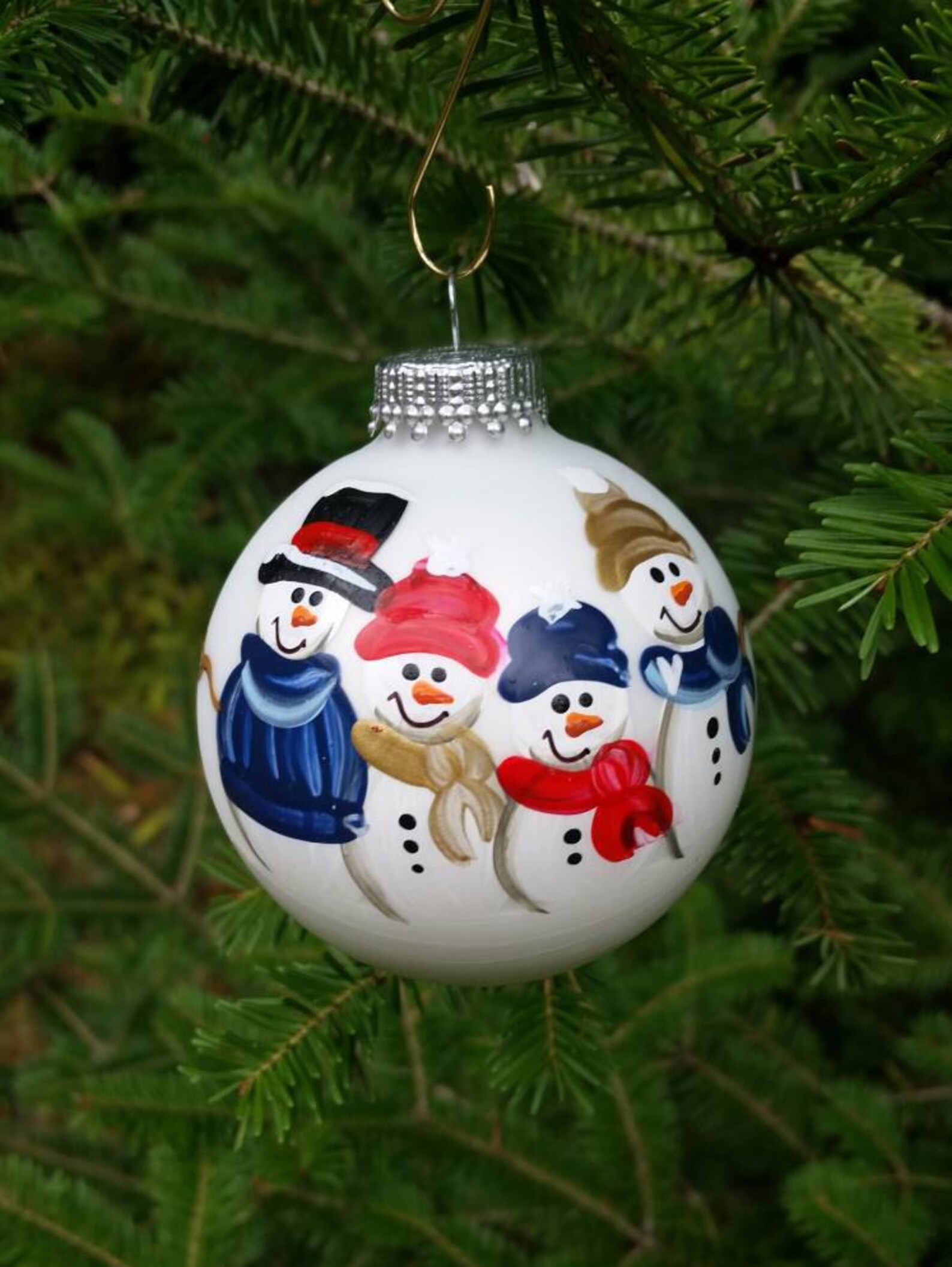 Family of 4 Personalized Snowman Christmas Ornament - Etsy