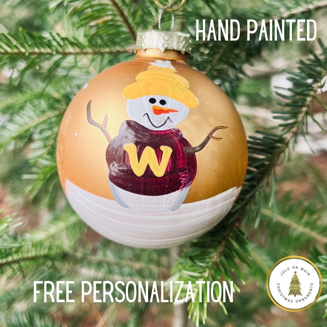 Washington Commanders Personalized Snowman Christmas Ornament ...