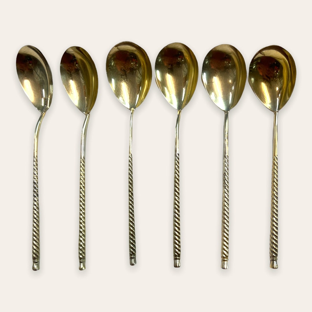Russian Soviet Era 875 Silver Teaspoons Gilded, Set of 6 - Etsy