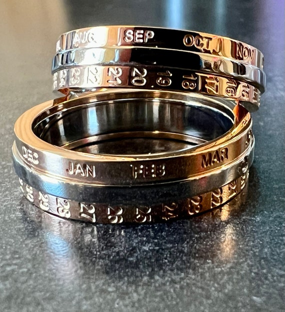 Calendar Spinner Ring for Women Girls Anti Anxiety Stress - Etsy