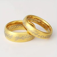 Engraved Sauron the One Ring Replica Elvish Script Ring Fantasy Jewelry ...