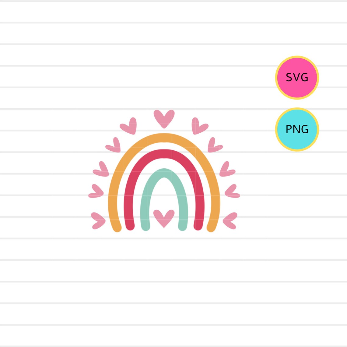 Rainbow SVG, Cut File for Cutting Machine, Digital Download, Commercial ...