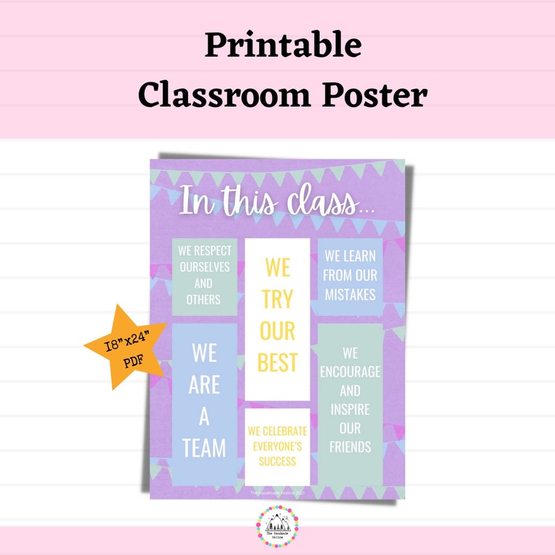 Printable Classroom Poster “in This Class”, Printable School Rules ...
