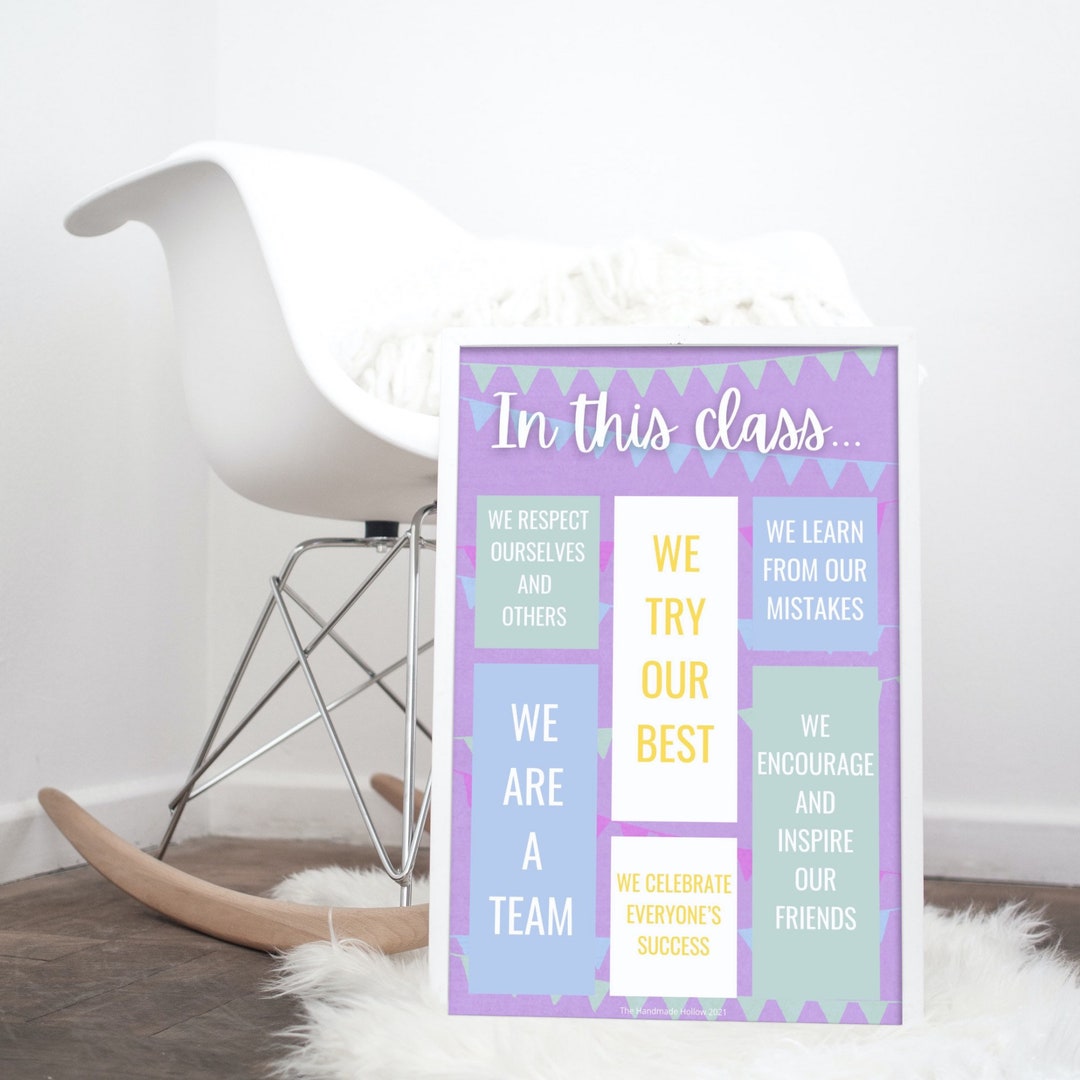 Printable Classroom Poster “in This Class”, Printable School Rules ...