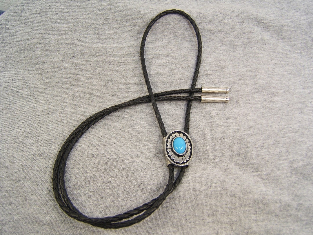 Southwestern Concho Silver Bolotie W Turquoise Bolas Lariat Wedding ...