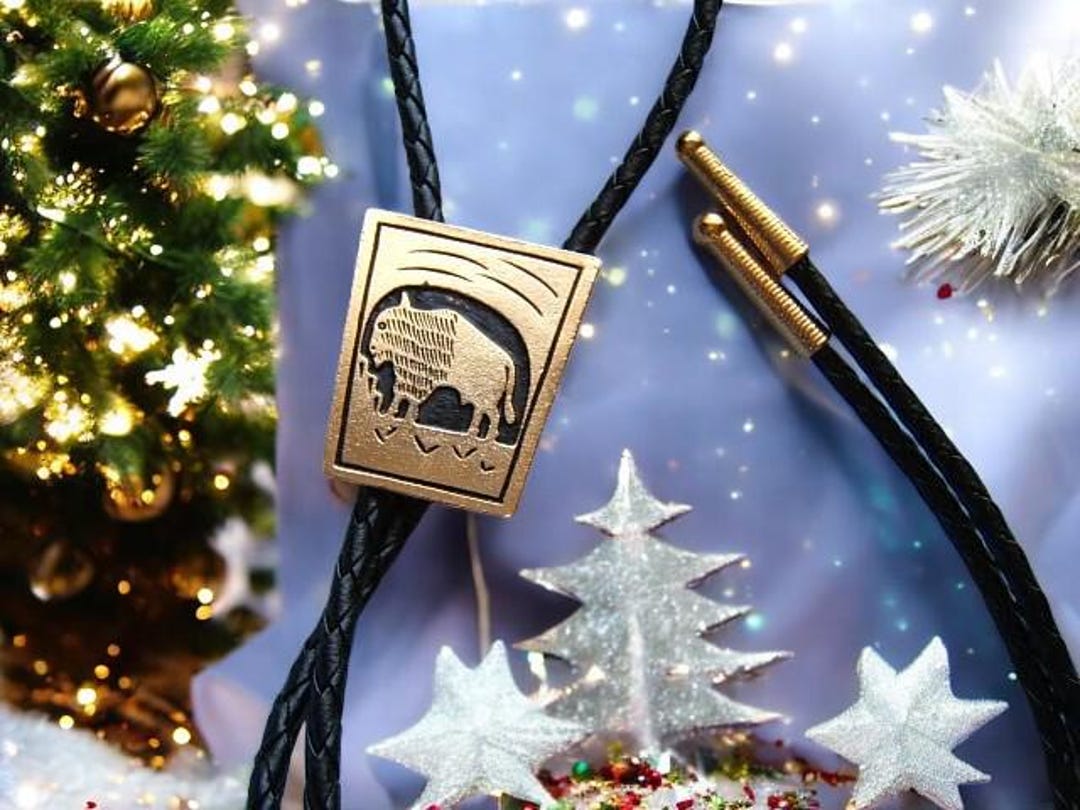 Gold Buffalo Bolo Tie Bolos Western Jewelry Wedding Necktie Rodeo ...