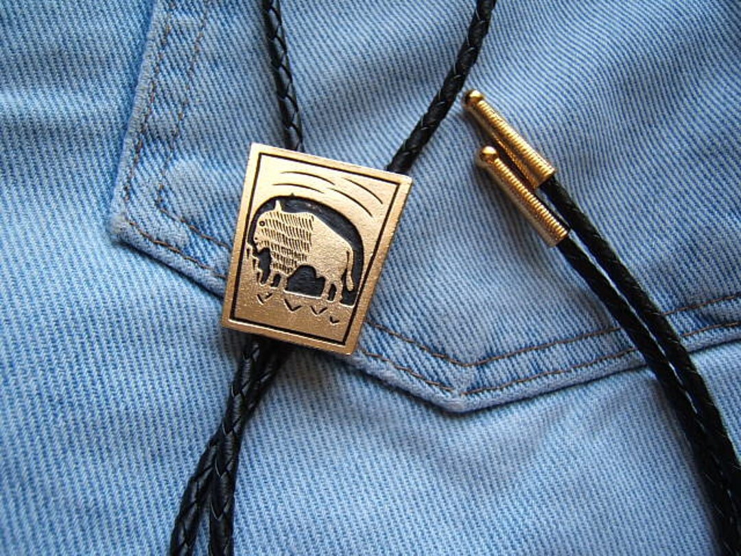 Gold Buffalo Bolo Tie Bolos Western Jewelry Wedding Necktie Rodeo ...