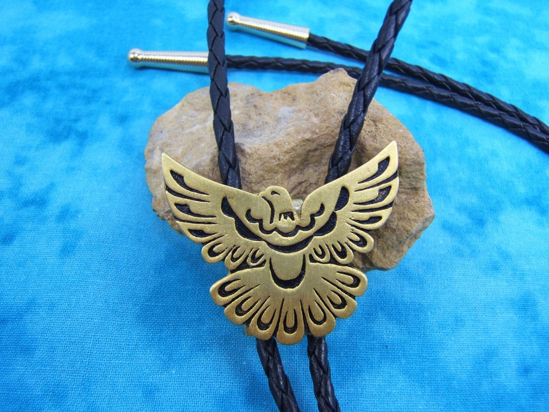 Matte Goldtone Thunderbird Eagle Bolo Tie Bolos Men Women Teen - Etsy