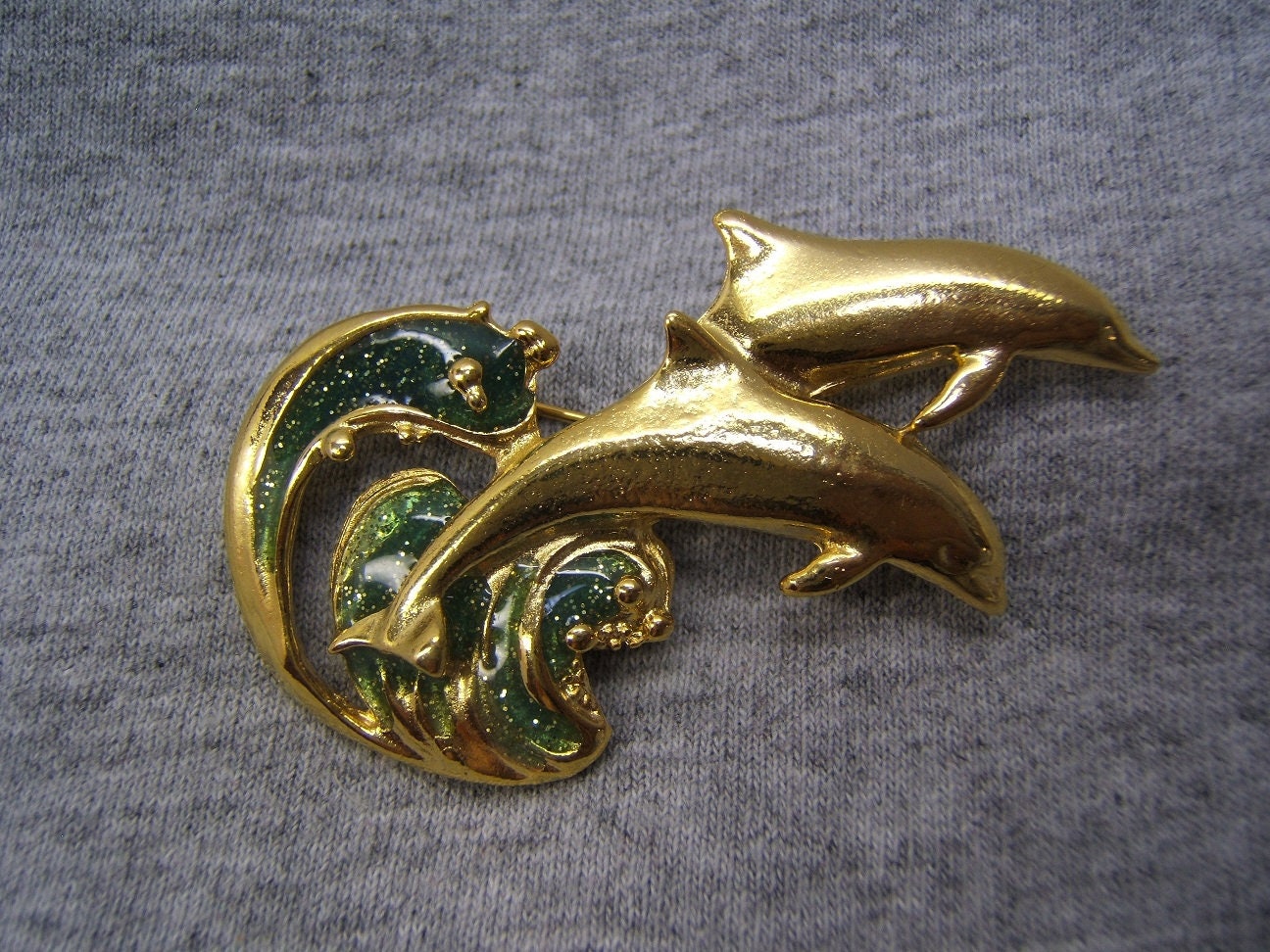 Gift Idea Gold Dolphin Brooch Dolfin Enamel Pins Tropical Sea - Etsy