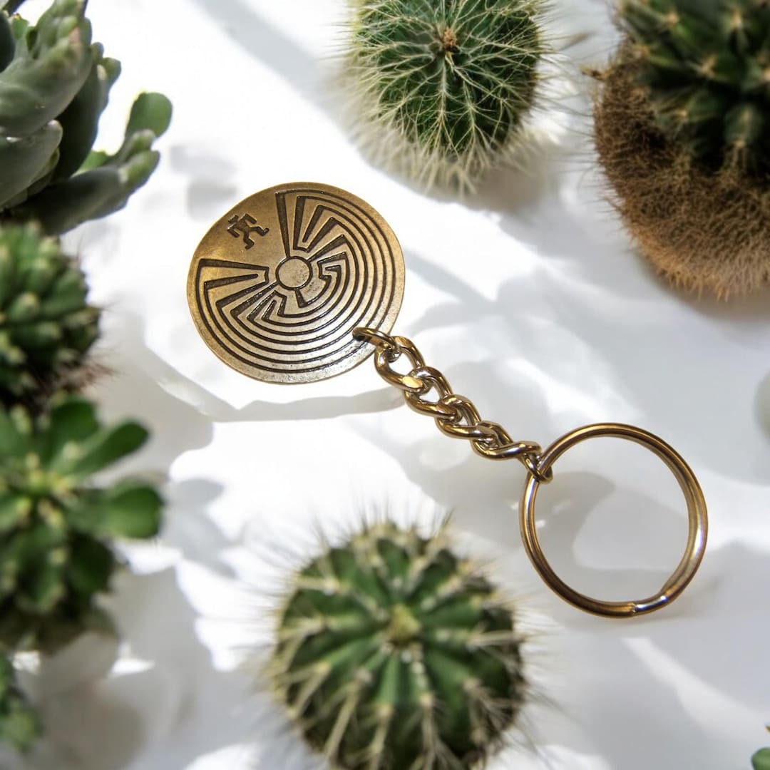 Silver Man in Maze Key Ring Country Western Key Chain Gift for Dad Mom ...