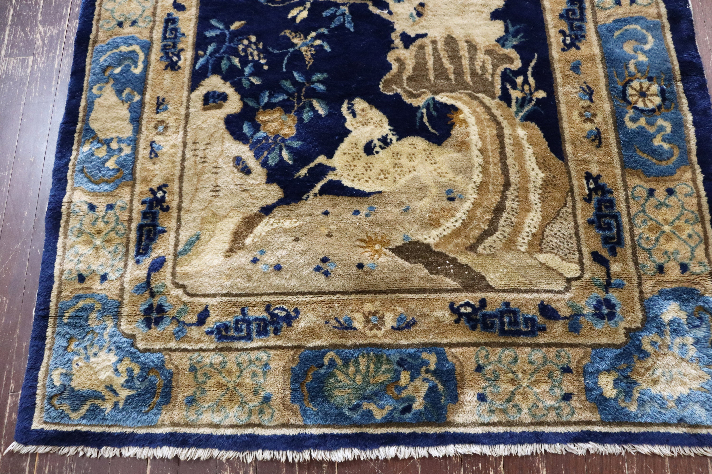 Antique Peking Art Deco Chinese Rug Animal Birds - Etsy