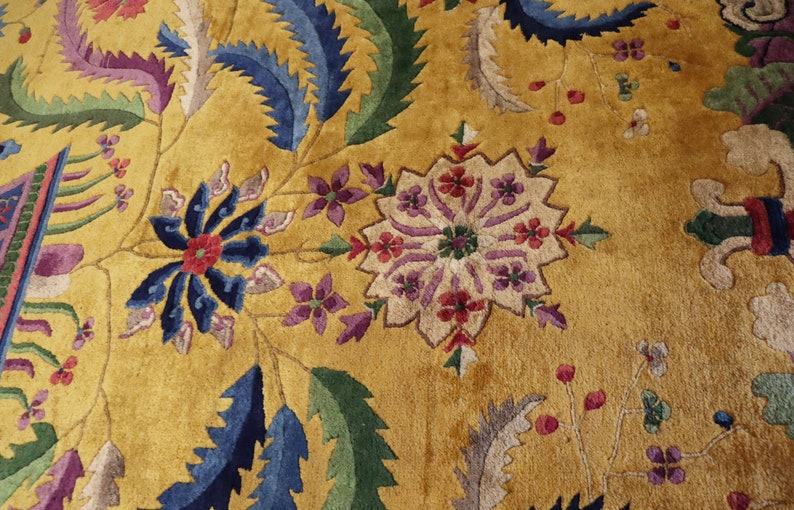 Antique Art Deco Carpet Dynasty Rug 8'8 X - Etsy