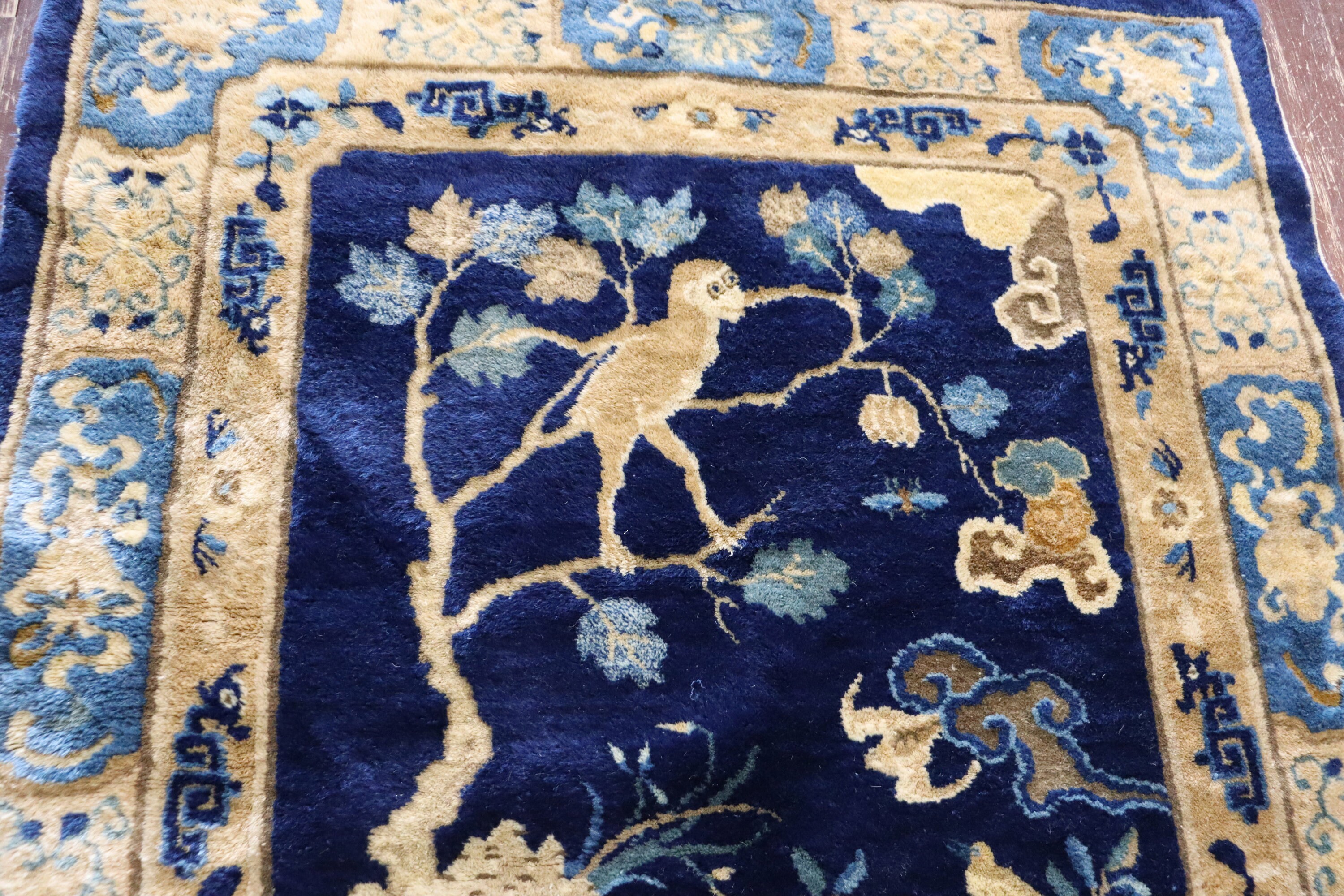 Antique Peking Art Deco Chinese Rug Animal Birds - Etsy