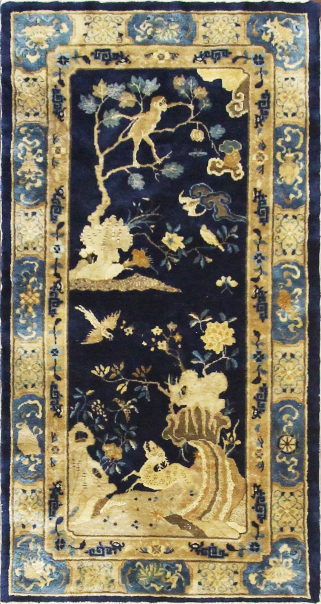 Antique Peking Art Deco Chinese Rug Animal Birds - Etsy