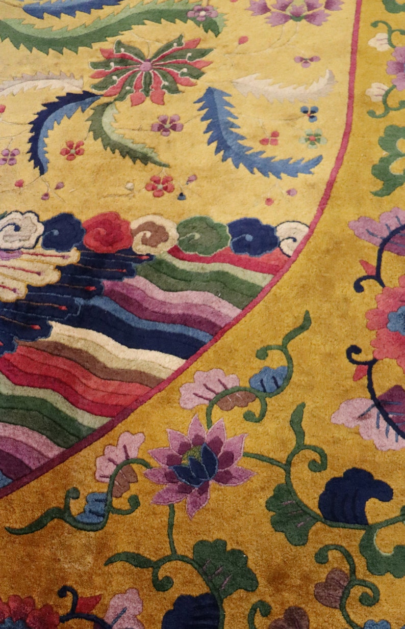 Antique Art Deco Carpet Dynasty Rug 8'8 X - Etsy