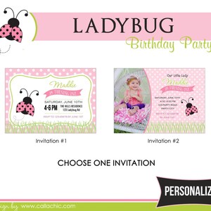 Ladybug Birthday Party Package girl Pink Polka Dot DIY - Etsy
